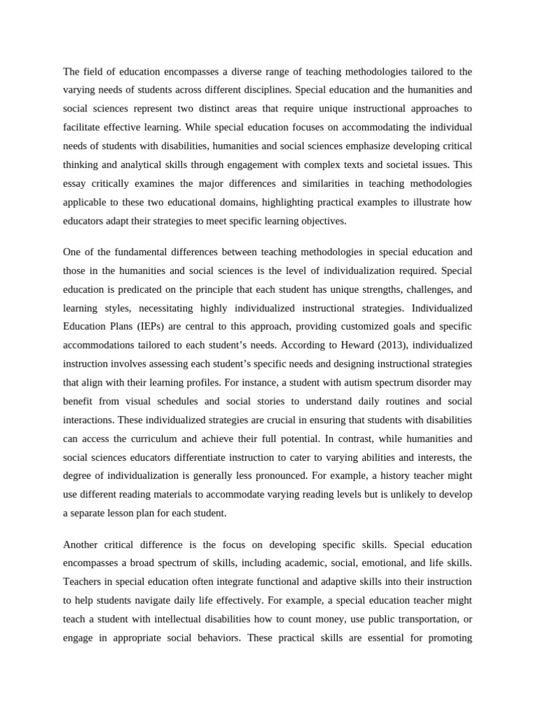 The field of education encompasses a diverse range of teaching ...