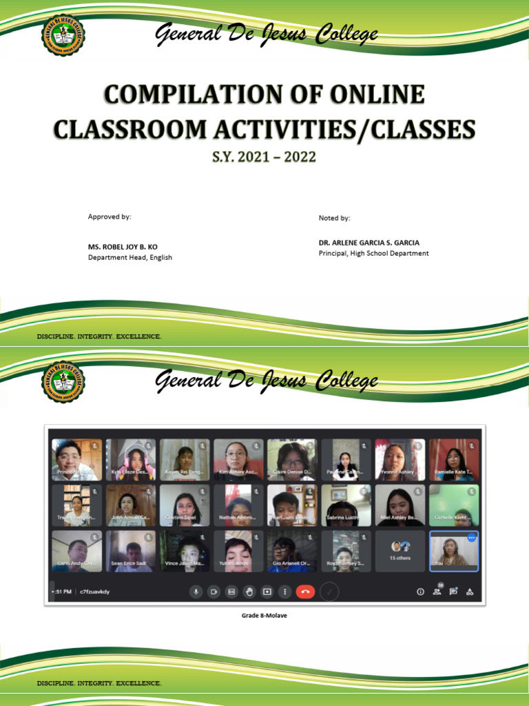 Online Classroom Activities and Class 2021 2022 Cover Edited | PDF ...