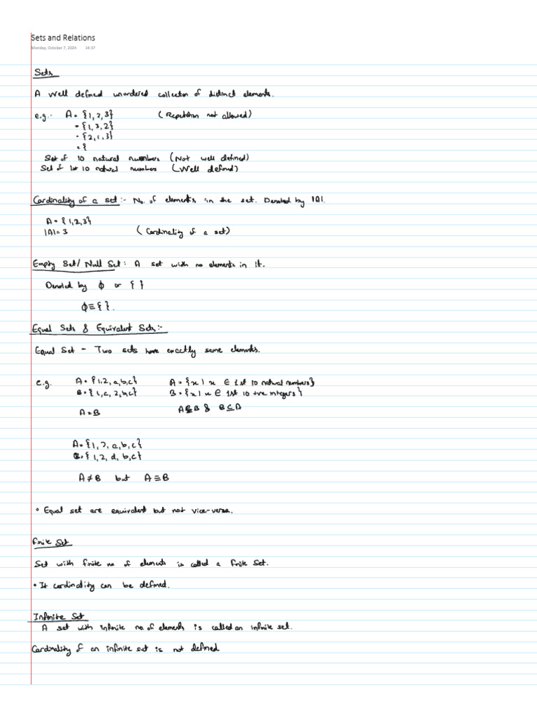 Understanding Sets and Relations in Math | PDF