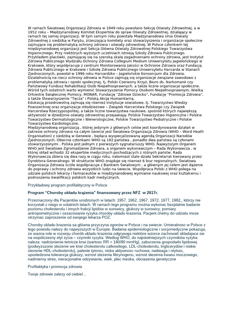 Programy Profilaktyczne | PDF