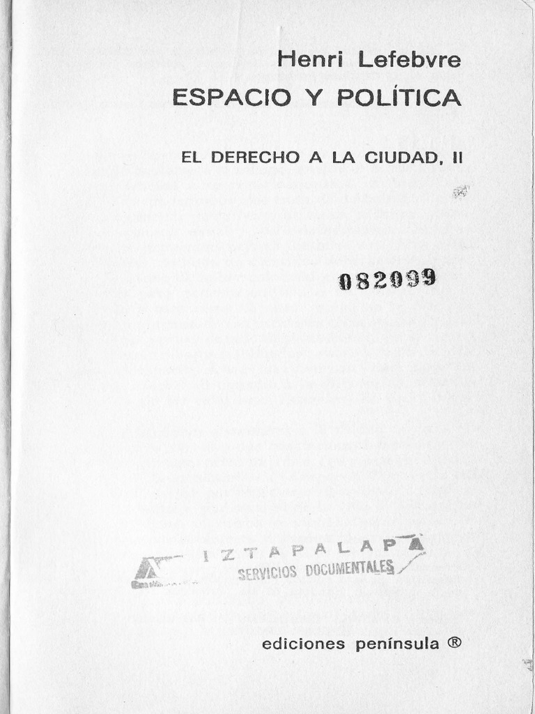 Derecho a la Ciudad según Lefebvre | PDF