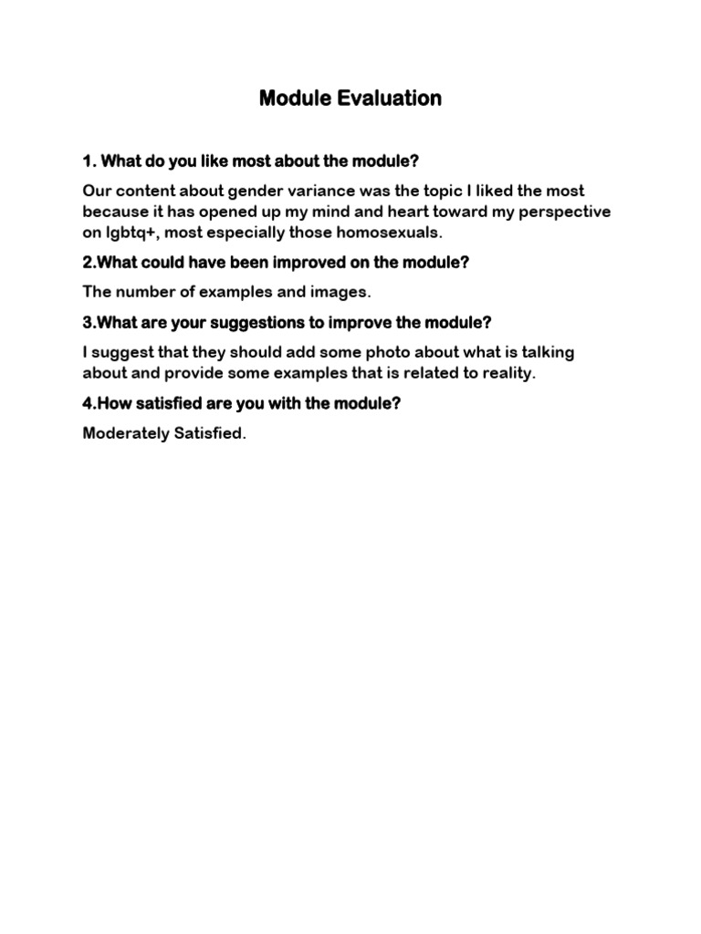 PUGA S Module-Evaluation | PDF