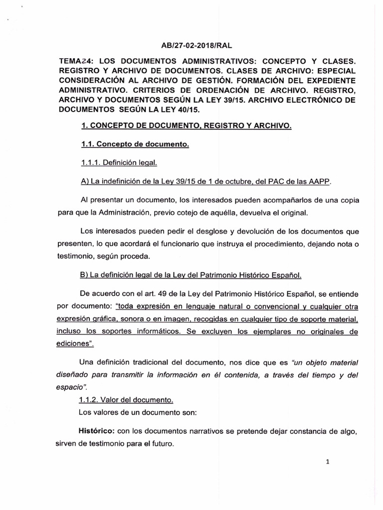 Tema 24 - Los Documento Administrativos | PDF