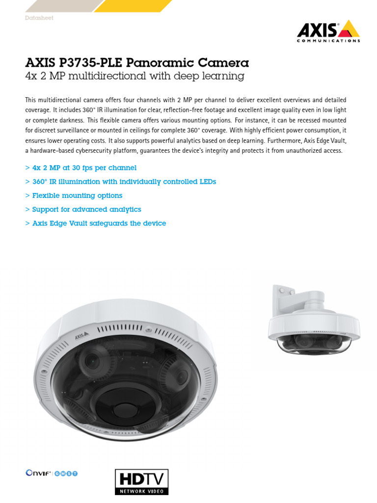 Datasheet Axis p3735 Ple Panoramic Camera en US 443423 | PDF | Camera ...