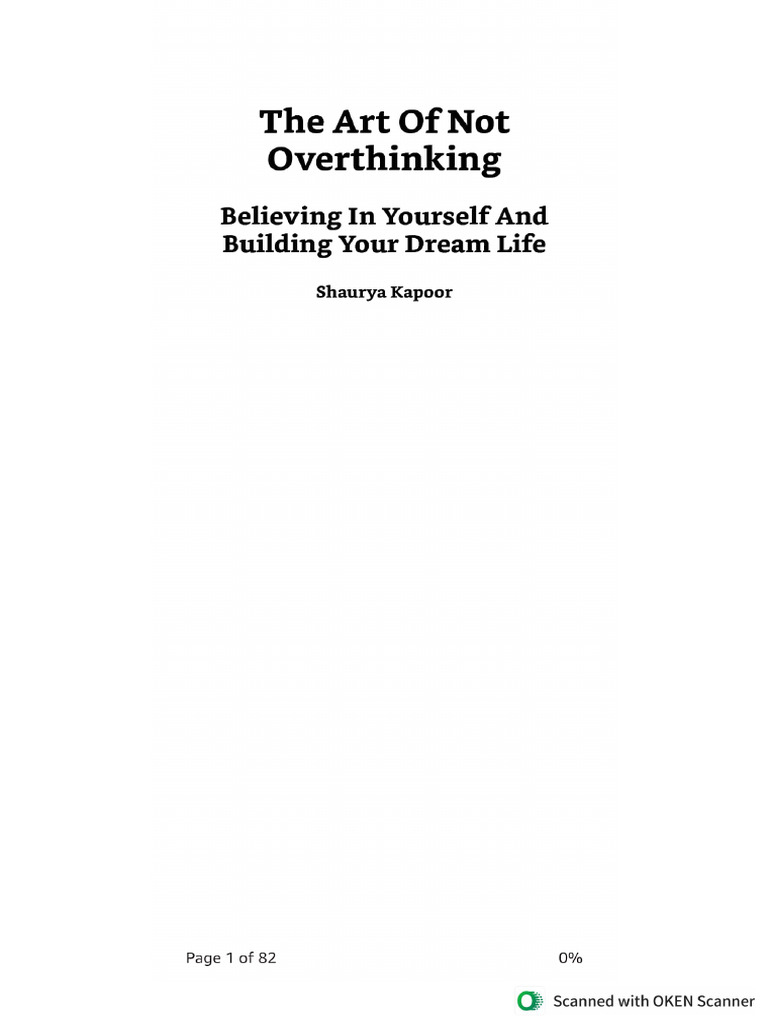 The Book - Art of Not Overthinking | PDF | Thought | Gratitude