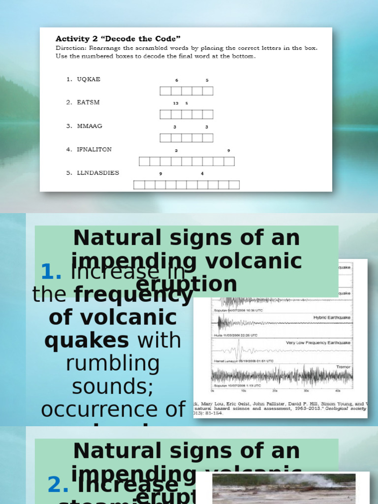 Q1 16 Signs of Impending Volcanic Eruption | PDF | Volcano | Types Of Volcanic Eruptions