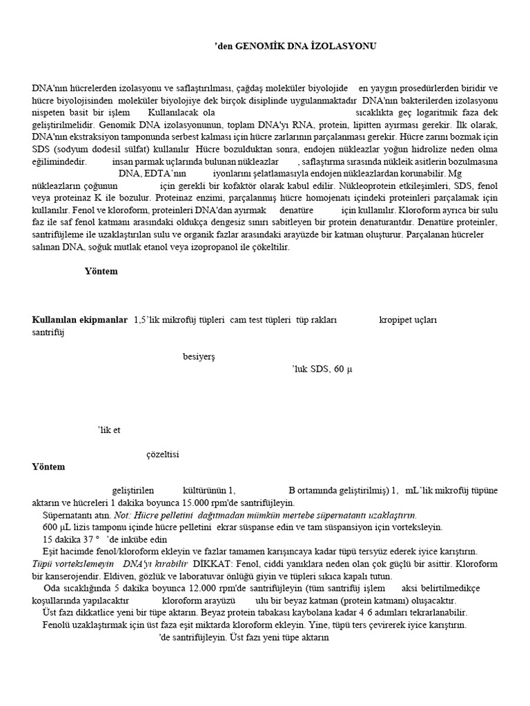 8-E. Coliden Genomik DNA İzolasyonu | PDF