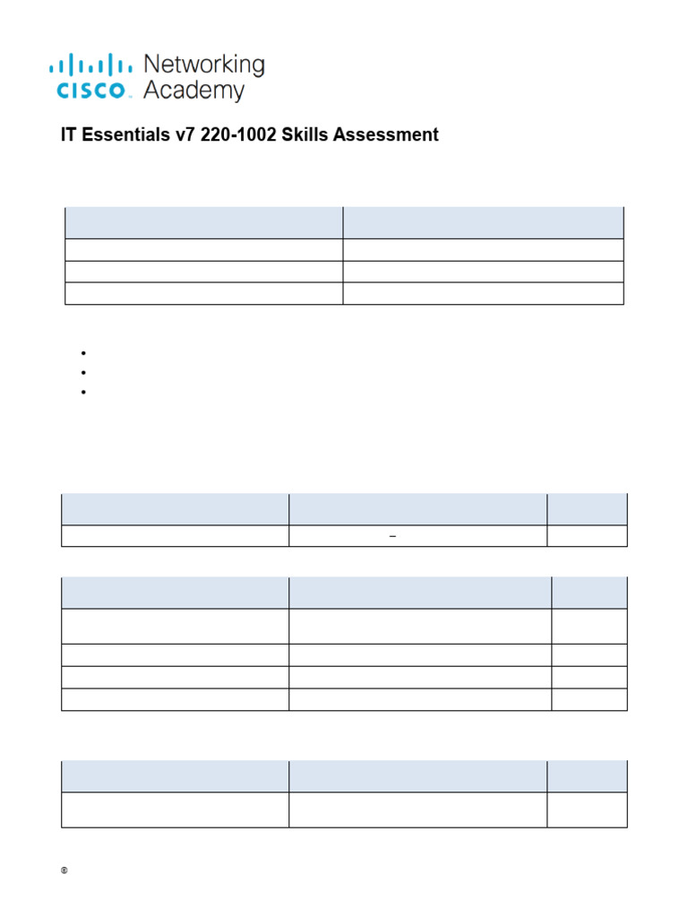IT Essentials v7 220-1002 Skills Assessment | PDF | Computer File | Password