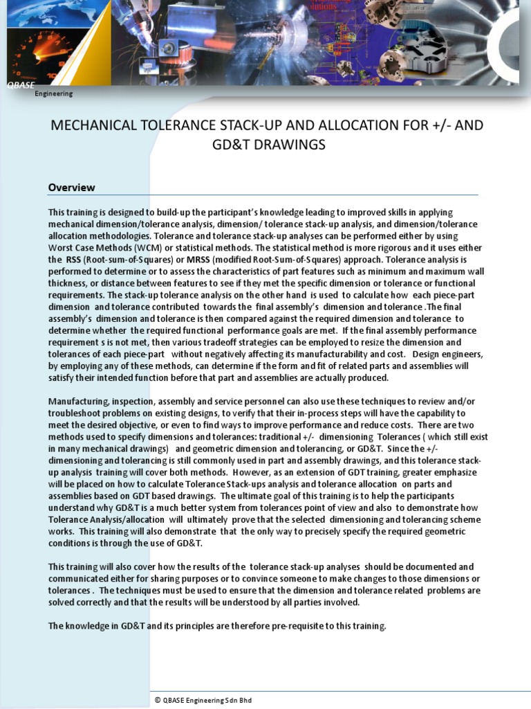 Tolerance Stack Up | Download Free PDF | Engineering Tolerance | Engineering