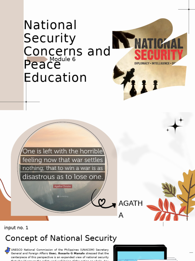 MODULE 6 National Security Concerns and Peace Education | PDF ...