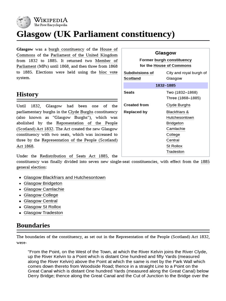 Glasgow (UK Parliament Constituency) | PDF | Glasgow | Political Science