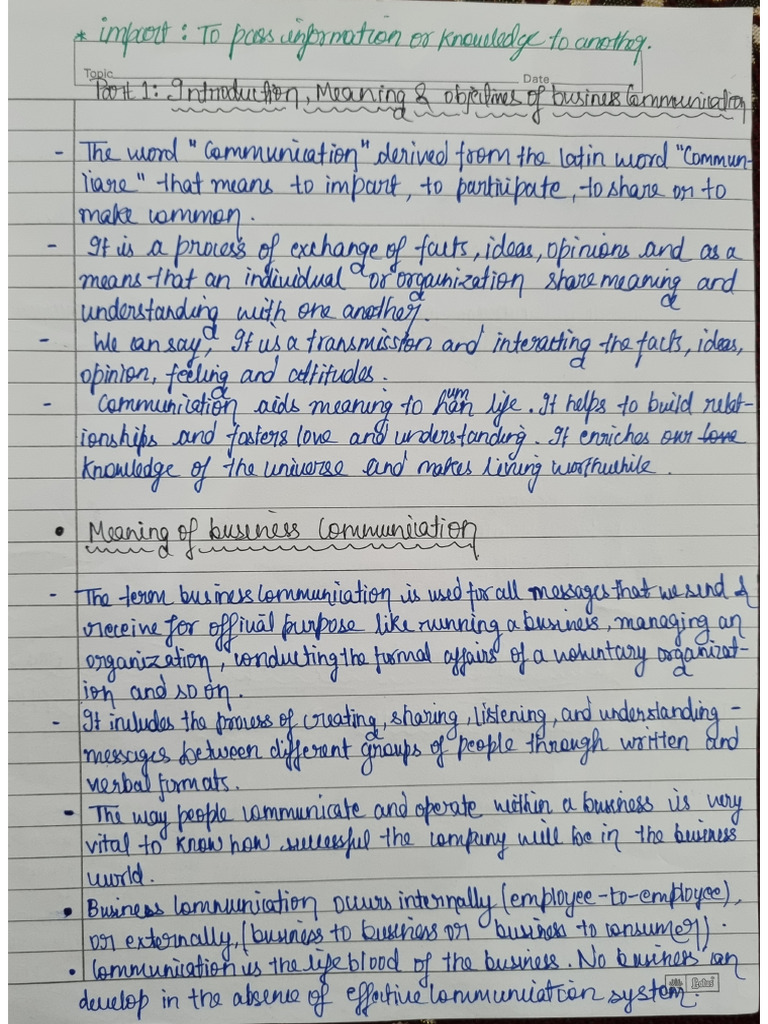 Business Communication Notes | PDF