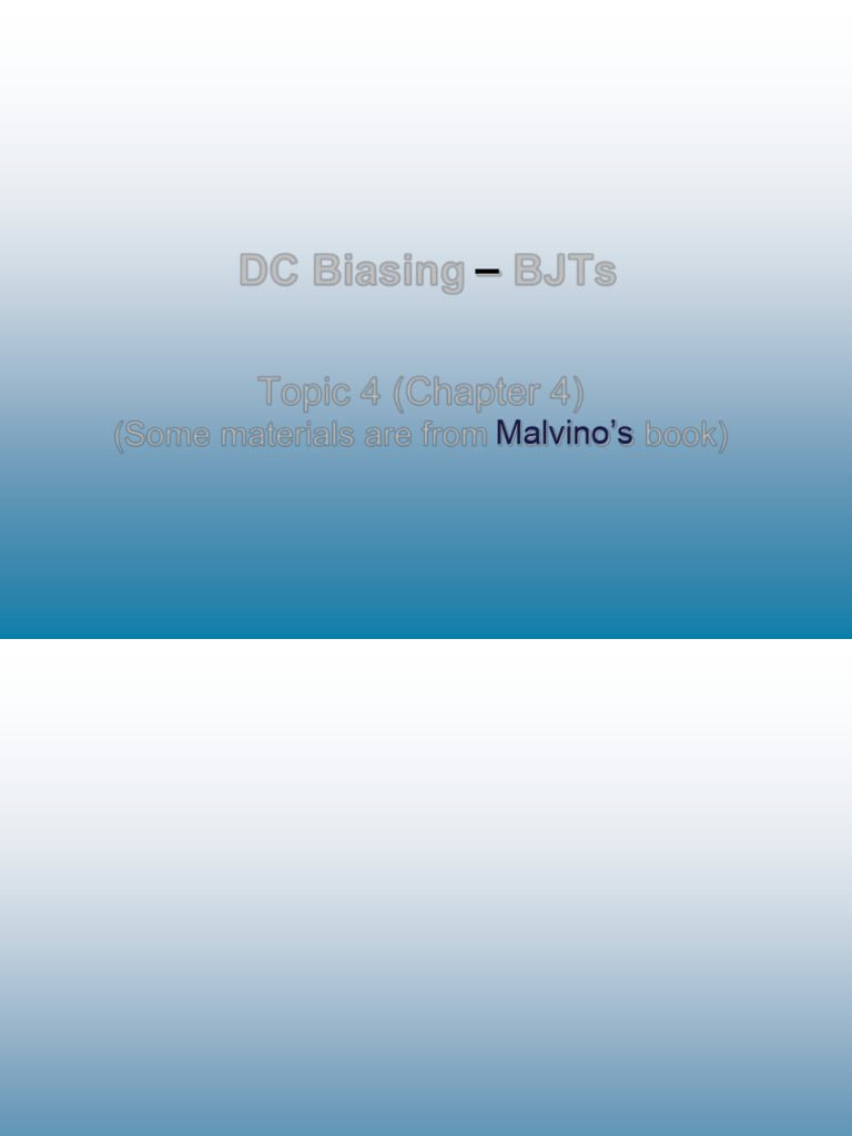 DC Biasing Techniques for BJTs | PDF | Bipolar Junction Transistor ...