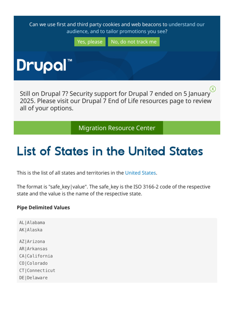 List of U.S. States and Territories | PDF | Provinces And Territories ...