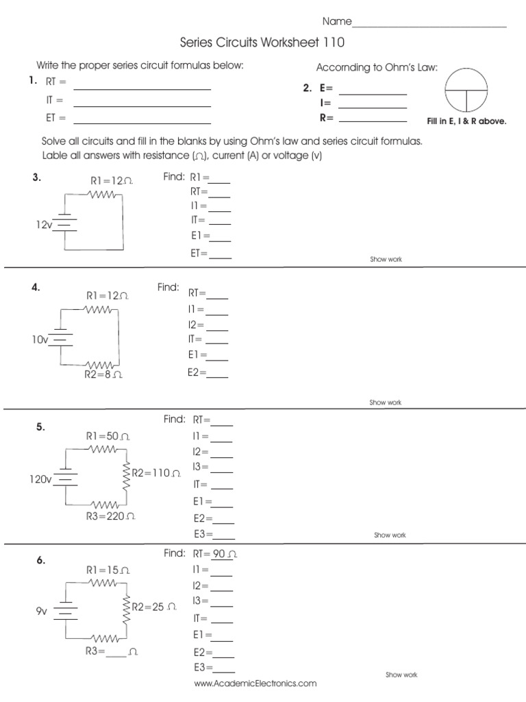 ParallelCircuitsWorksheet 1 | PDF | Series And Parallel Circuits ...