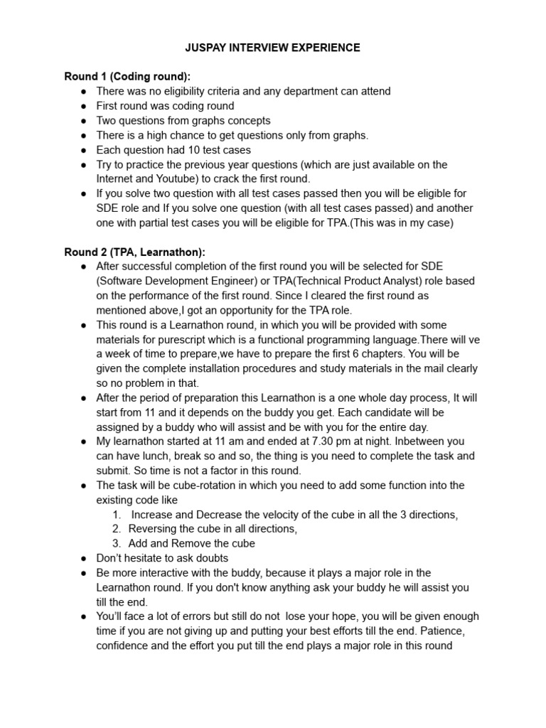 Juspay Interview Experience | PDF | Computing