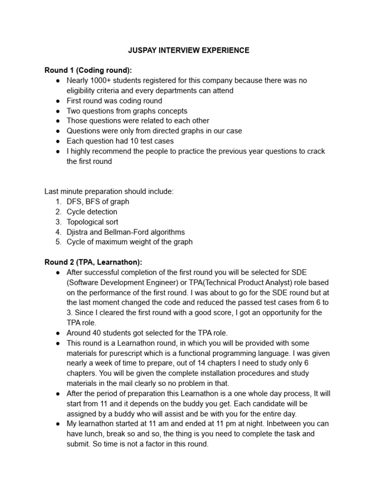 Juspay Interview Experience | PDF | Theoretical Computer Science ...