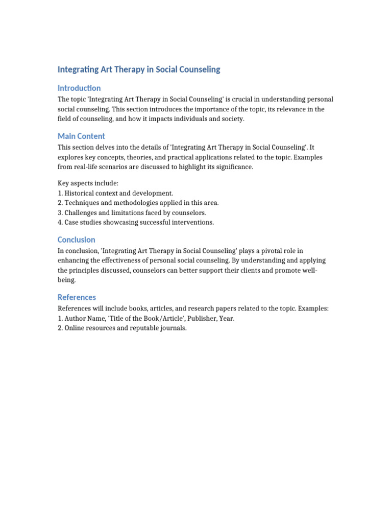 Integrating Art Therapy in Social Counseling | PDF