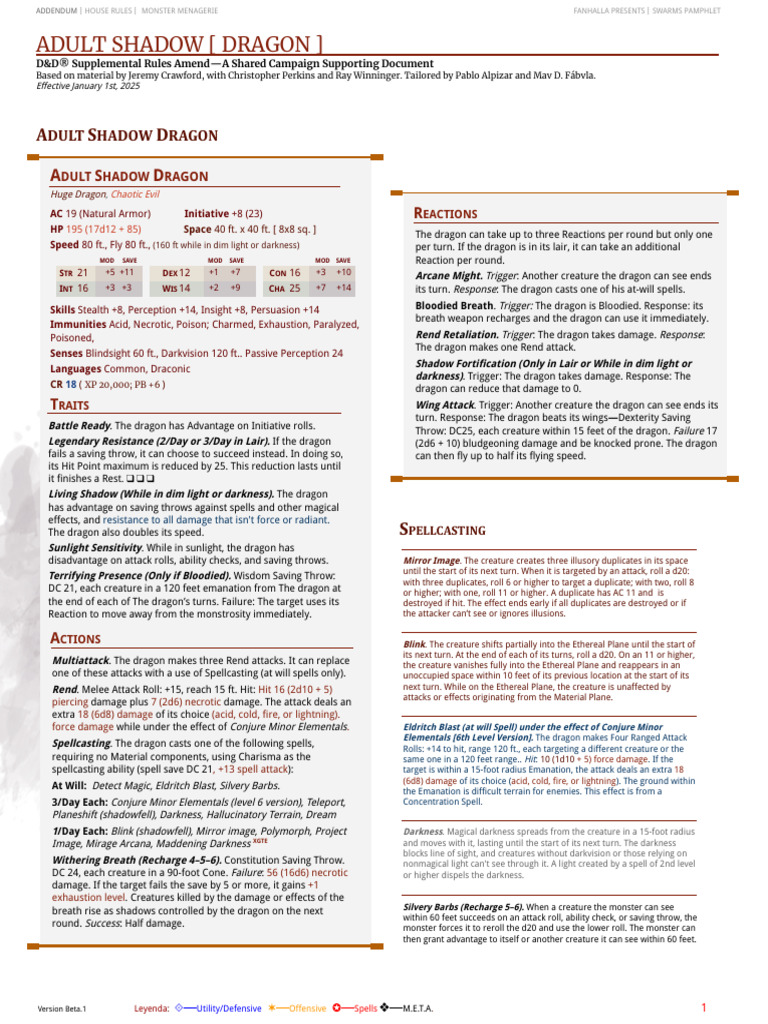Adult Shadow (Dragon) 18 | PDF | D20 System | Gary Gygax Games