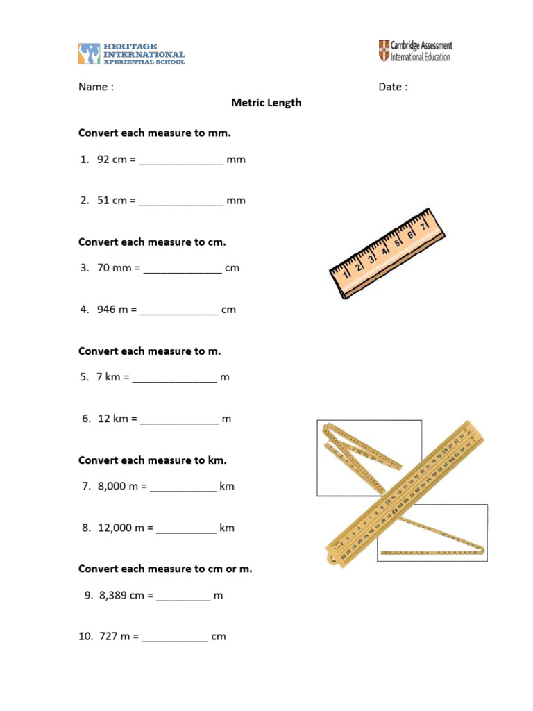 Metric Conversion Practice Exercises | PDF