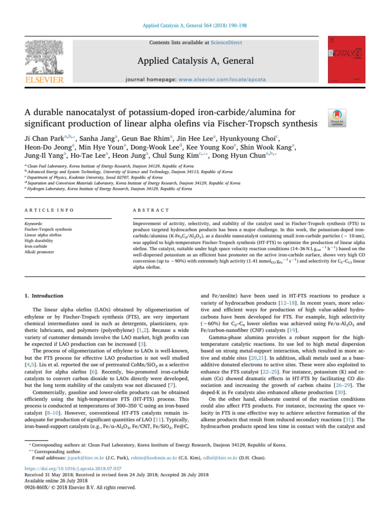 A Durable Nanocatalyst of Potassium Doped Iron Carbide Alum - 2018 ...