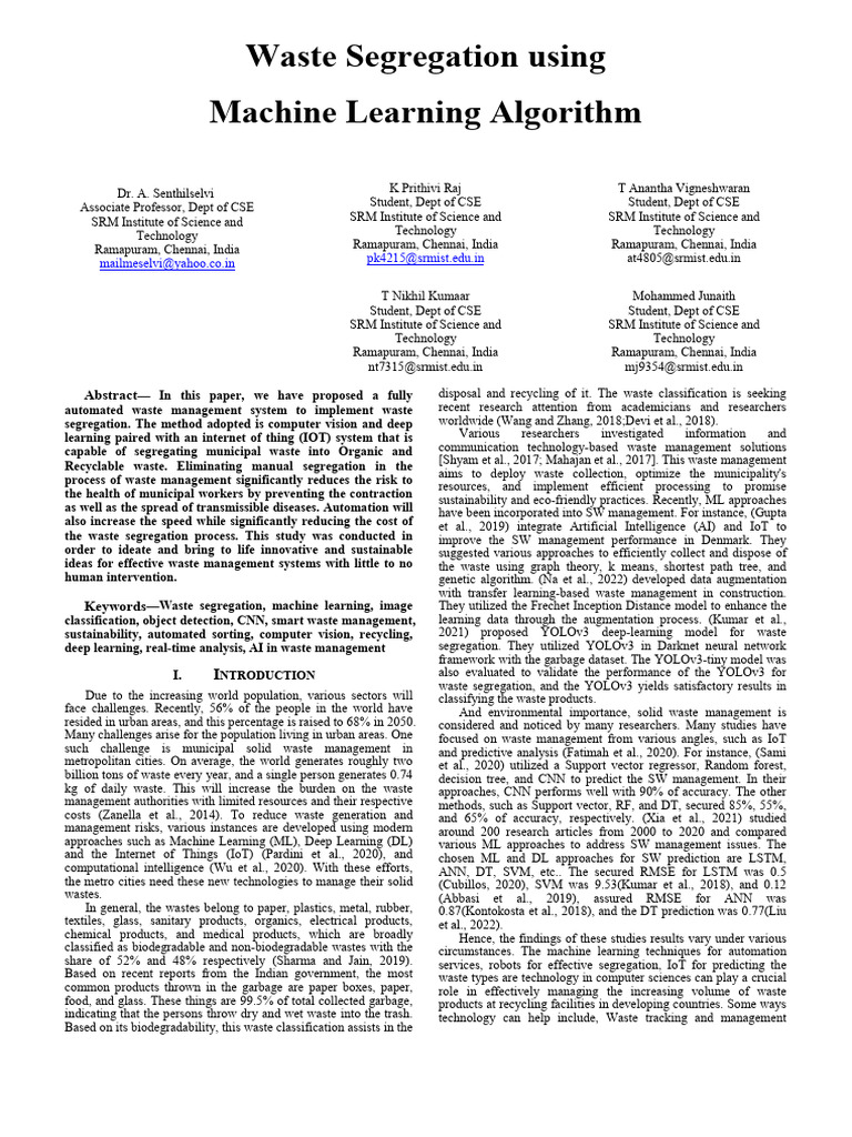 Batch 12 Ieee Paper | PDF | Machine Learning | Deep Learning