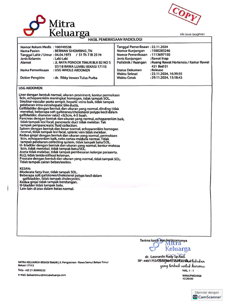 HASIL RADIOLOGI | PDF