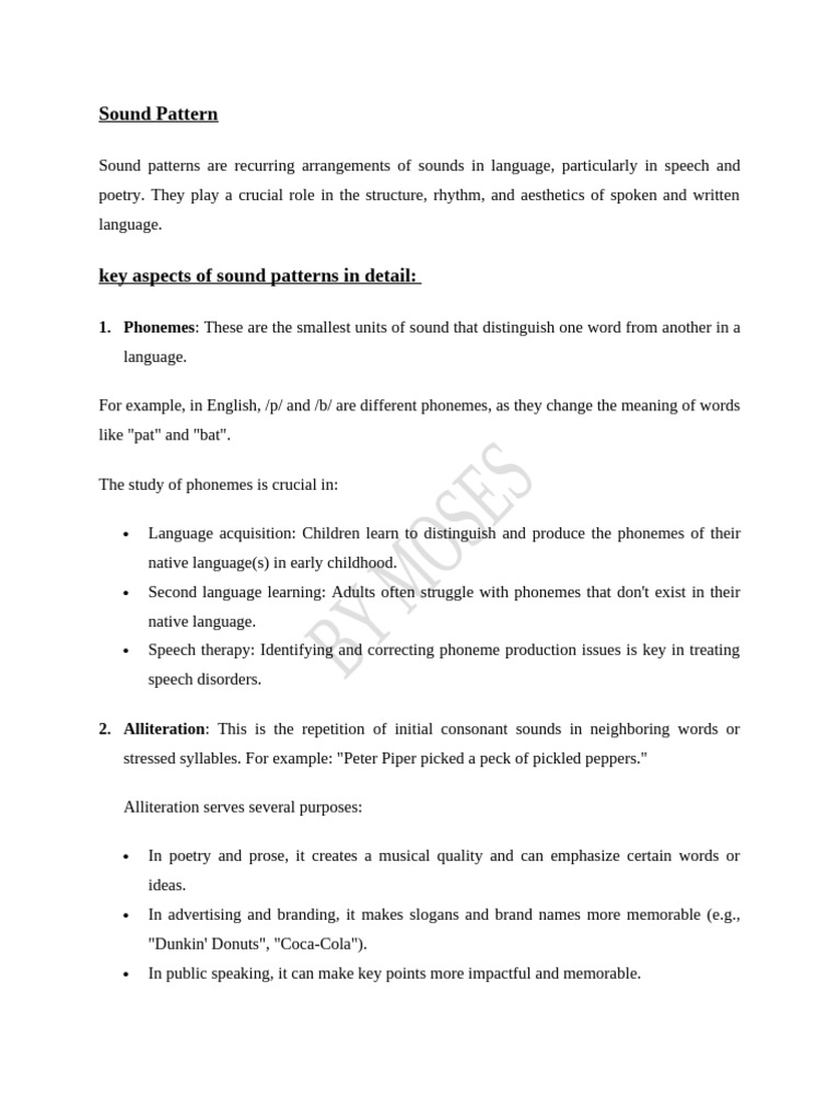 Sound Patterns | PDF | Poetry | Phonaesthetics