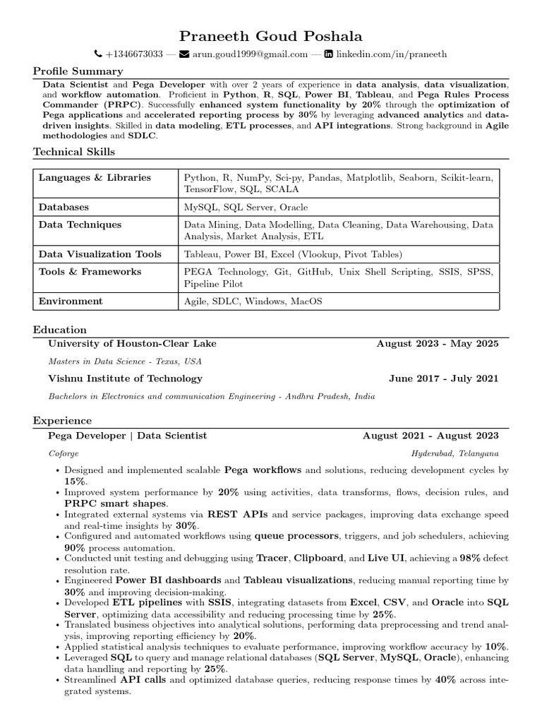 Praneeth_Goud_Poshala | PDF | Databases | My Sql