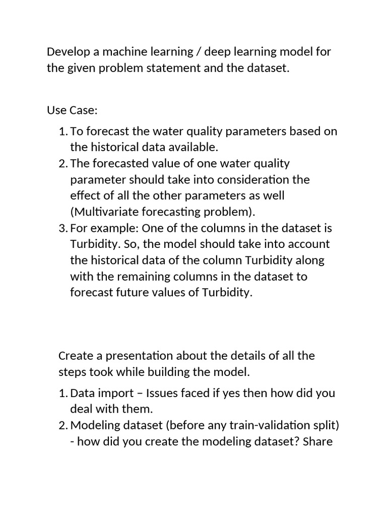 Water Quality Forecasting Model Steps | PDF | Forecasting | Artificial ...