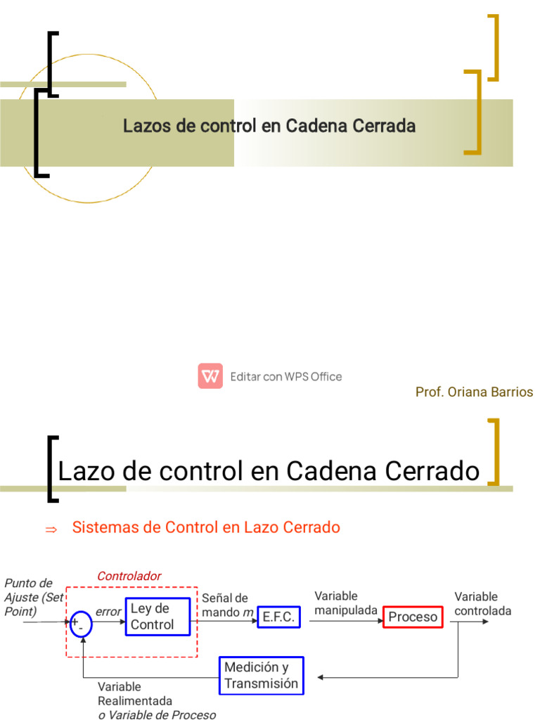 Elementos y Variables en Lazo Cerrado | PDF | Electrónica | Sistema de ...