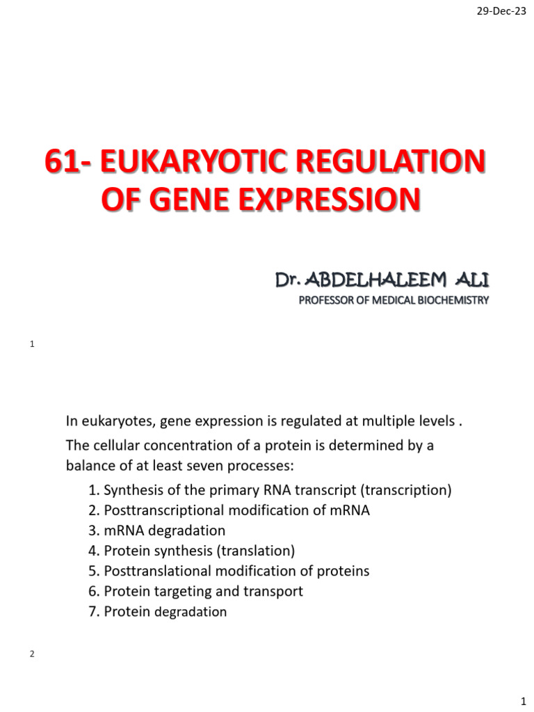 61-Regulation of Gene Expression | PDF | Regulation Of Gene Expression | Histone