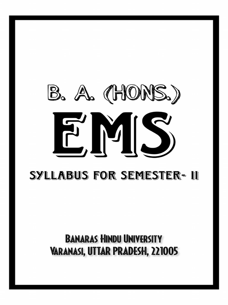 BHU BA EMS 2nd Sem Syllabus | PDF