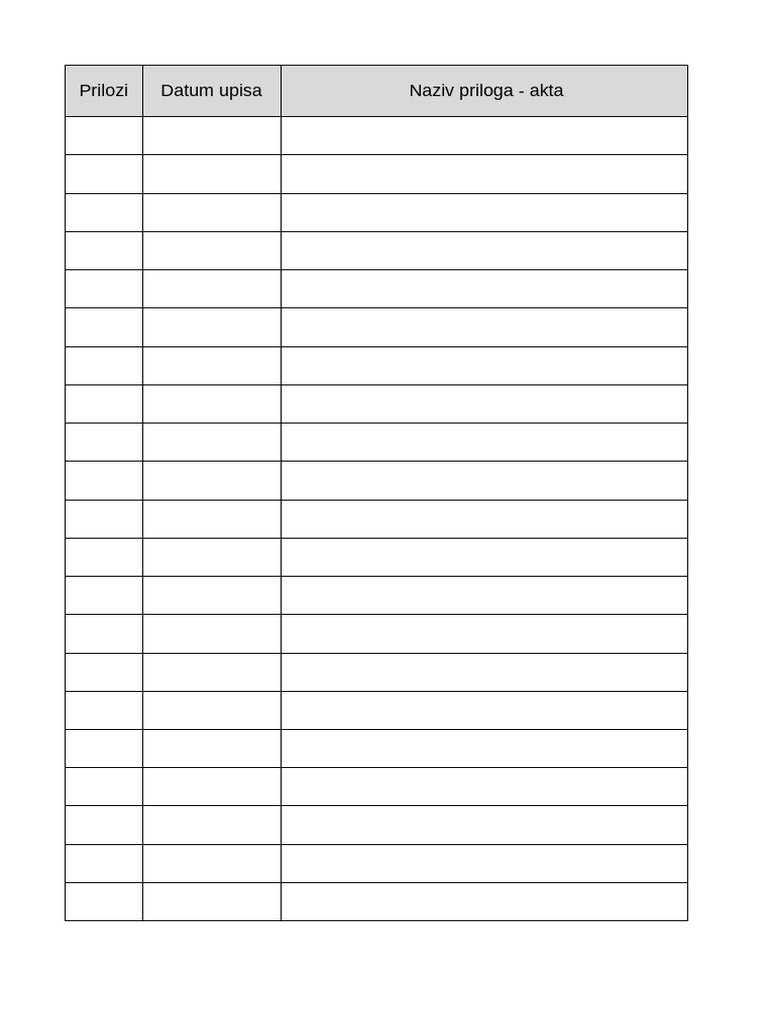 Popis Priloga (Omot Spisa) | PDF