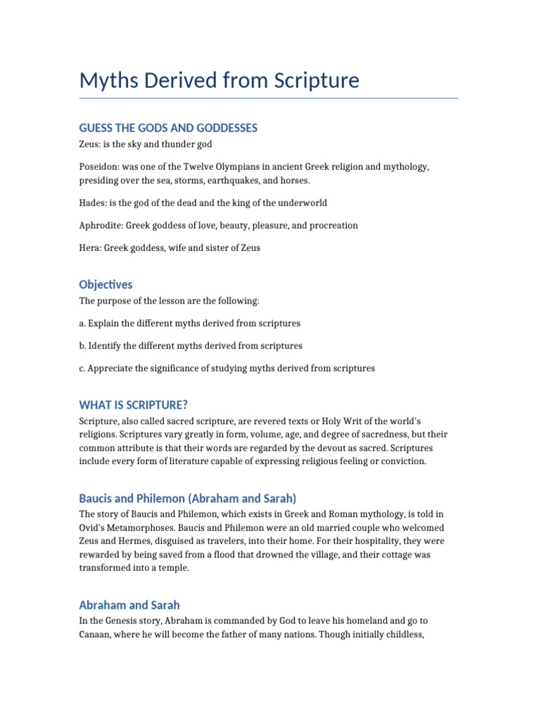 Myths_Derived_from_Scripture | PDF | Twelve Olympians | Greek Mythology