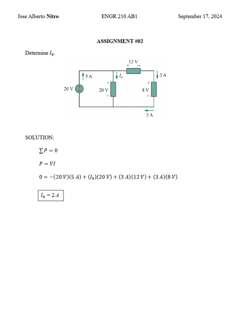 Circuit Analysis - Assignment 02 | PDF