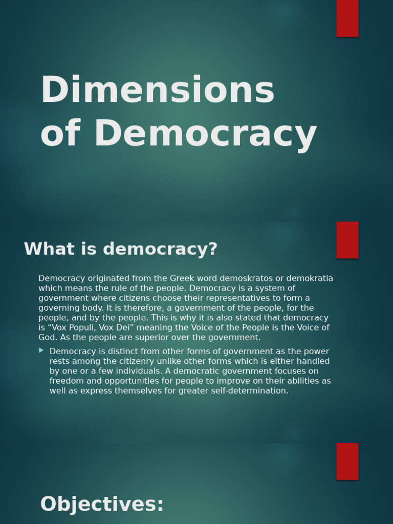 Dimensions of Democracy | PDF | Democracy | Political Ideologies
