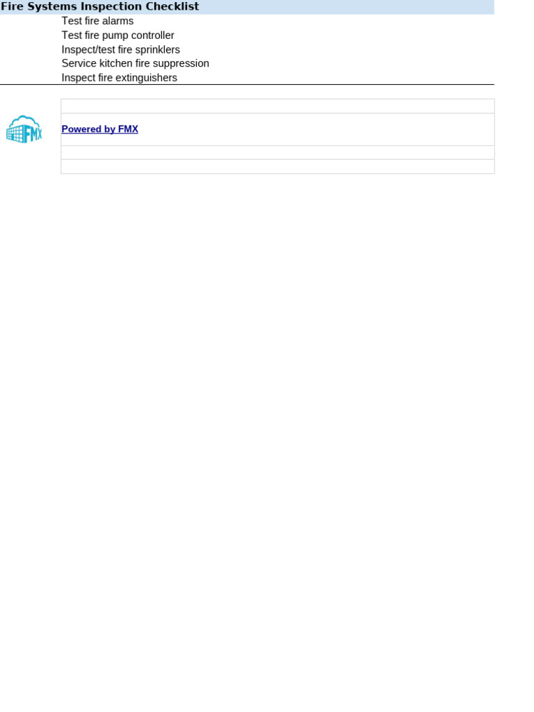 Fire Systems Inspection Checklist | PDF