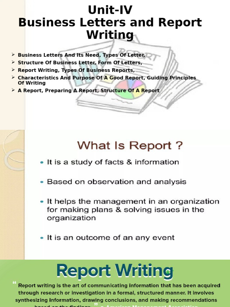 Business Letters & Report Writing Guide | PDF | Data | Feasibility Study