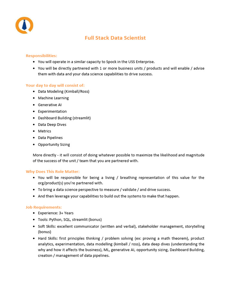 Full Stack Data Scientist | PDF
