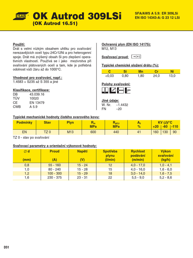 OK Autrod 309LSi - 1 | PDF