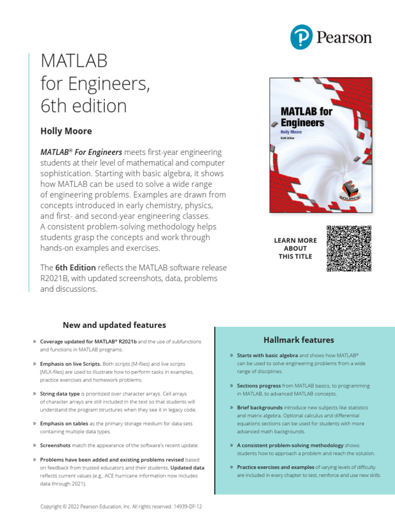 ENG Moore MATLABforEngineers 6E | PDF | Matlab | Mathematics
