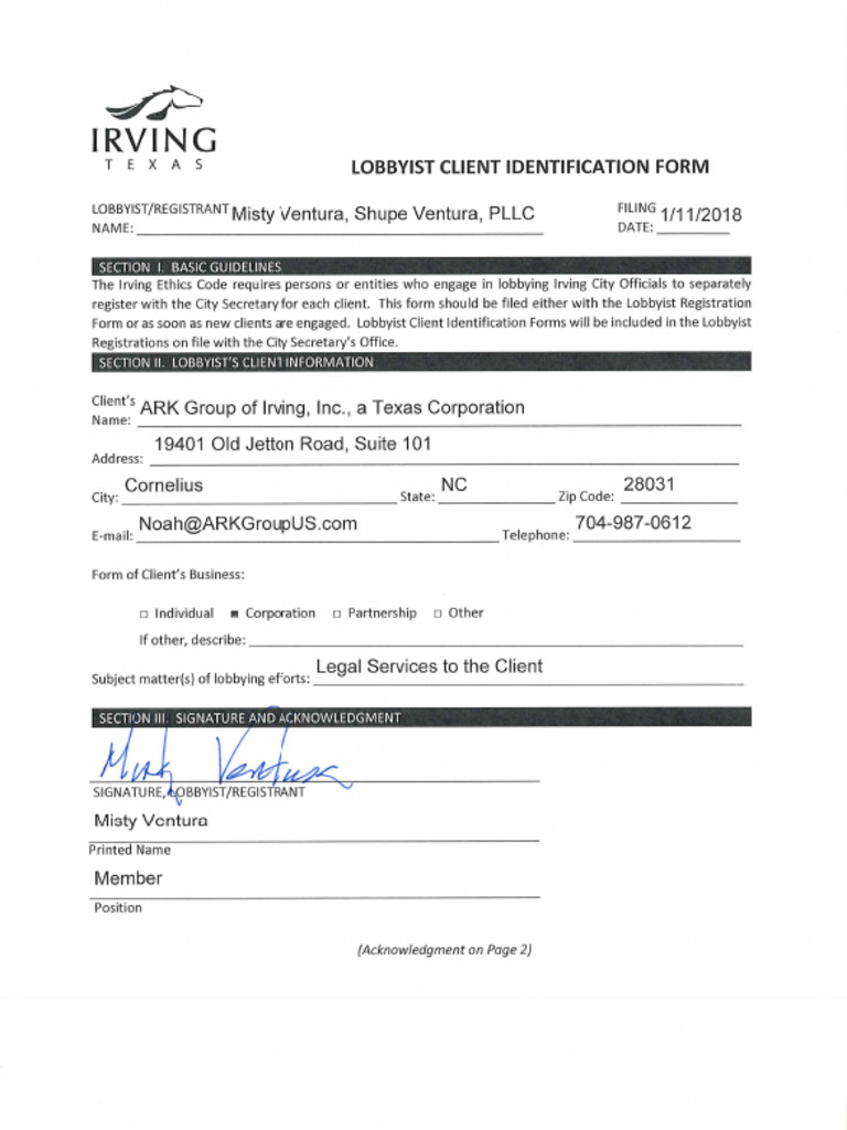 Misty Shupe Client Identification form | PDF | Business | Justice