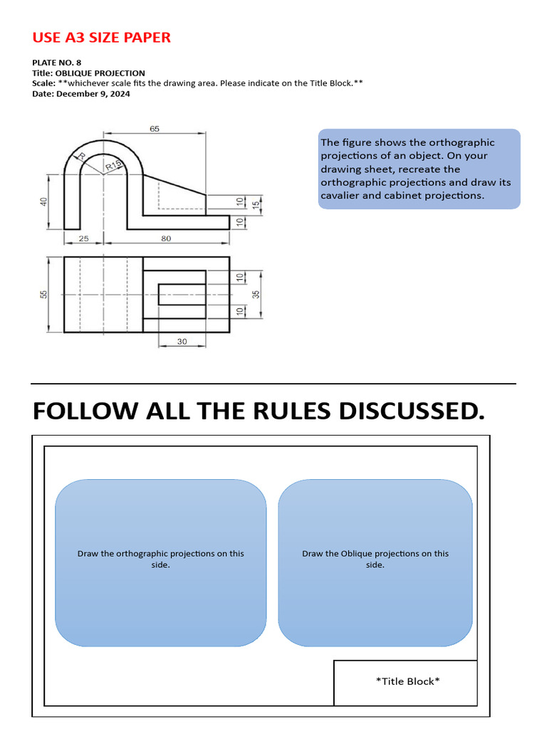 Oblique Projection Drawing Guide | PDF