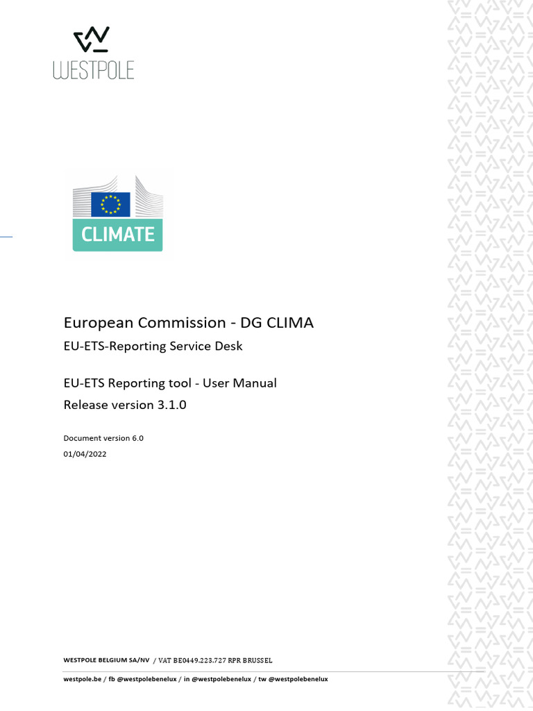 EU-ETS Reporting Tool User Manual | PDF | Login | Graphical User Interfaces