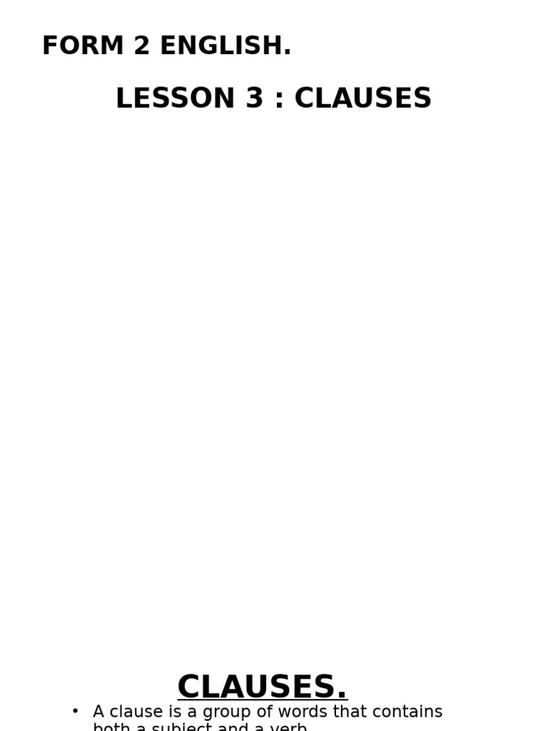 Form 2. English Lesson 3 | PDF