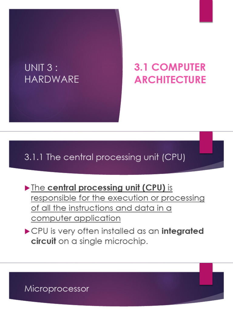 Ch 3-Hardware 3.1 Comp Architecture | PDF | Central Processing Unit | Embedded System