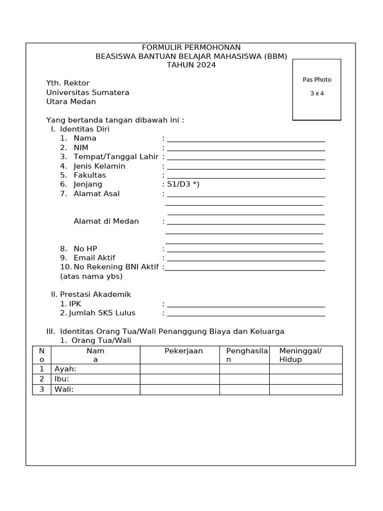 Form Permohonan BBM 2024 | PDF