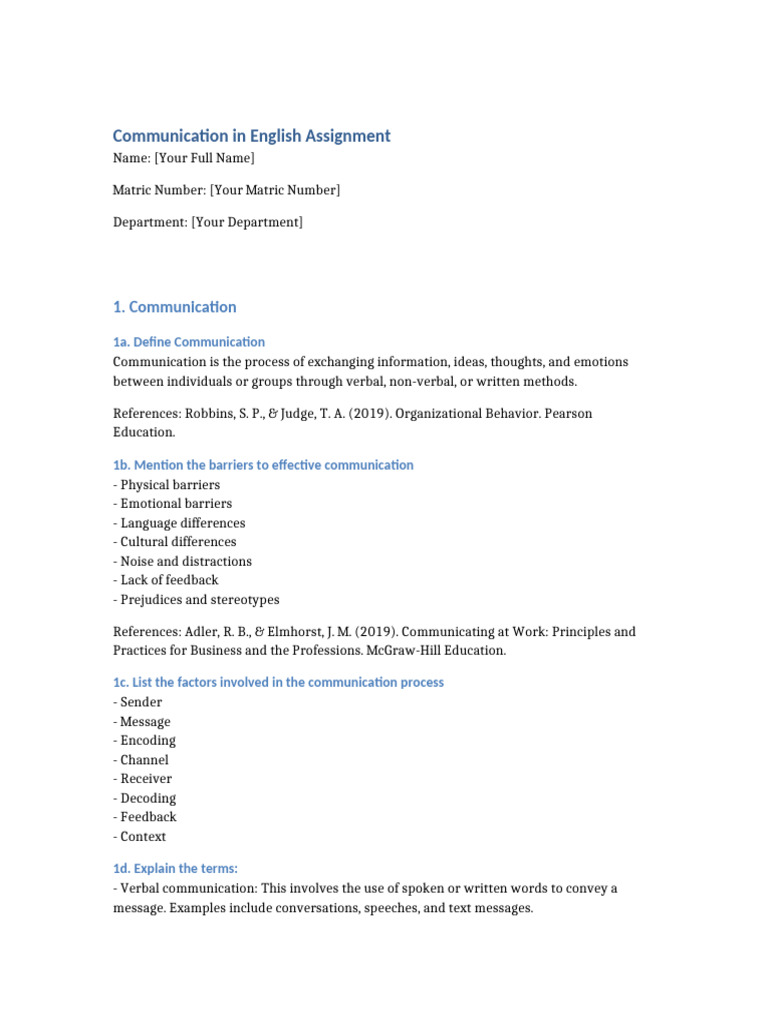 English Communication and Linguistics Guide | PDF | Communication ...