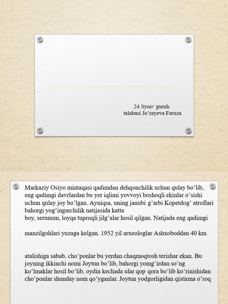 Jo'rayeva Feruza++++ | PDF